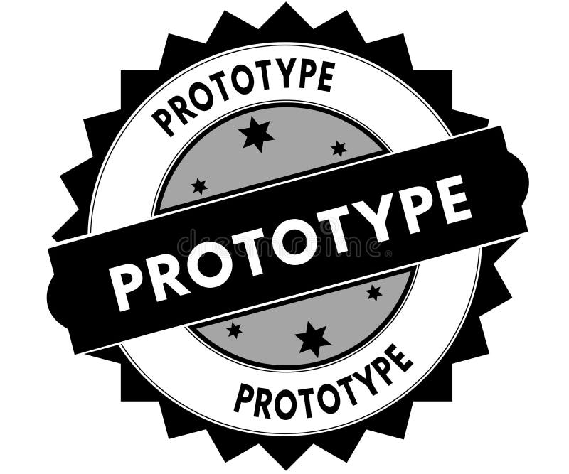 Black Round Stamp with PROTOTYPE Text. Stock Image - Image of element ...
