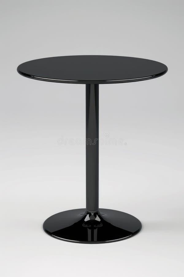 A Black Round Table with a Black Base. Ideal for Interior Design ...