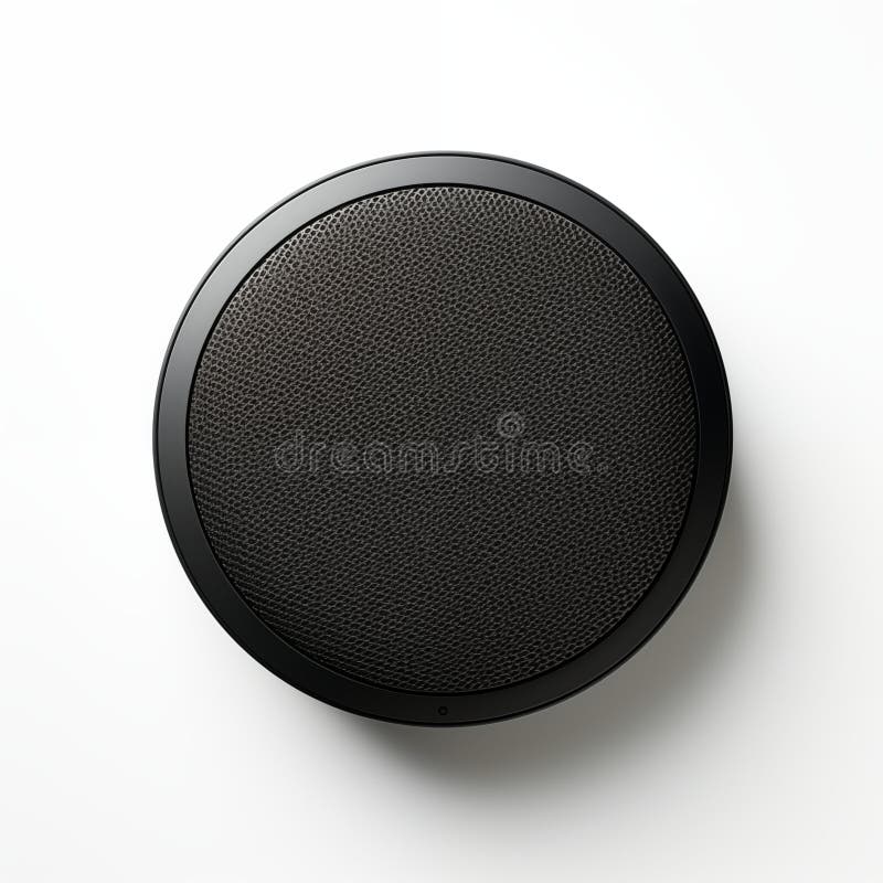 Black Round Wireless Speaker with Mesh Cover Displayed on White ...