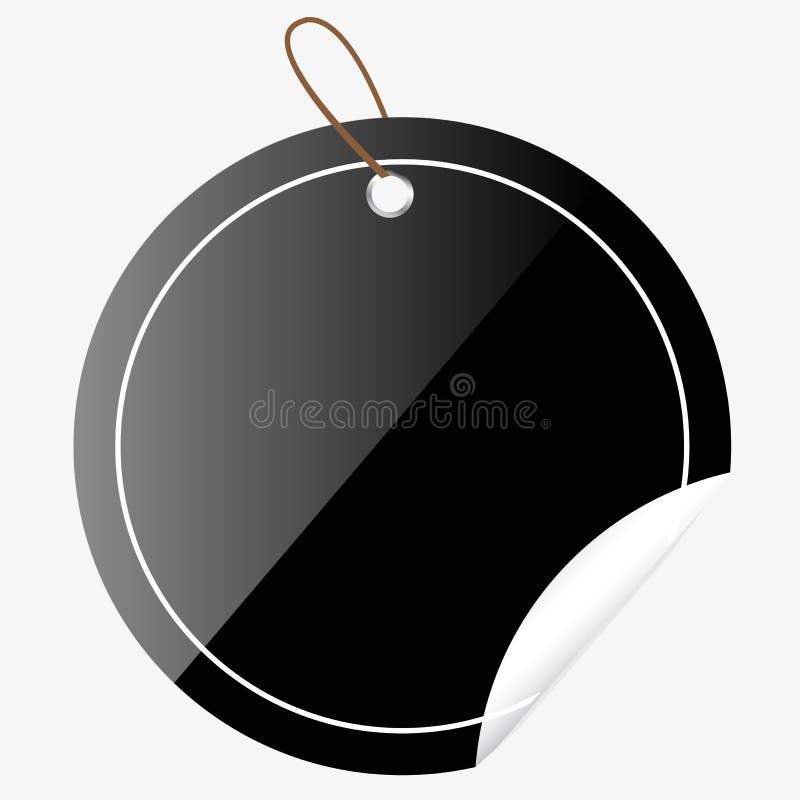 Black Rounded Blank Tag, Isolated on White Stock Vector - Illustration ...