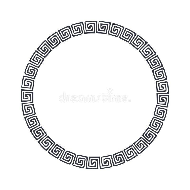 Black Rounded Corner Circle Floral Frame, Isolated on White Vector ...