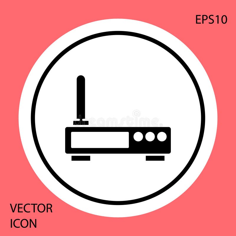 Black Router And Wi-fi Signal Icon Isolated On White Background ...