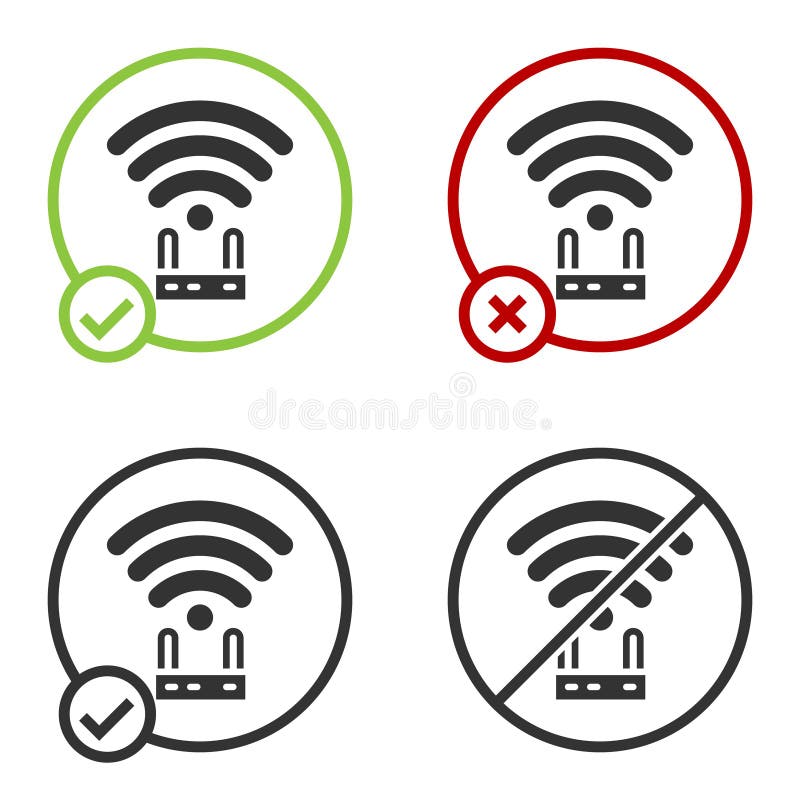 Black Router and Wi-fi Signal Icon Isolated Seamless Pattern on White ...
