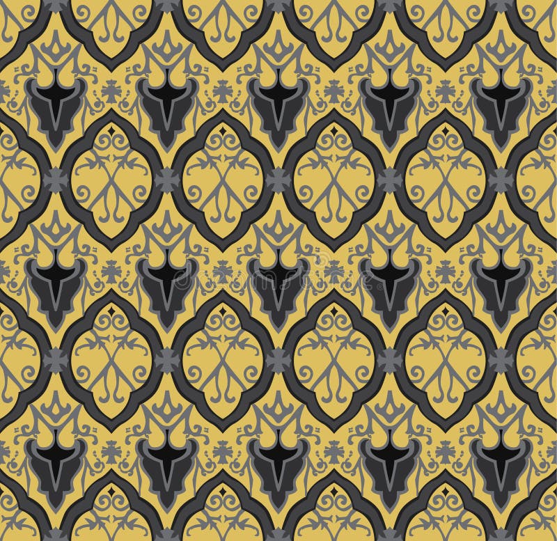 Black Royal Pattern. Seamless Vector Background Stock Vector ...