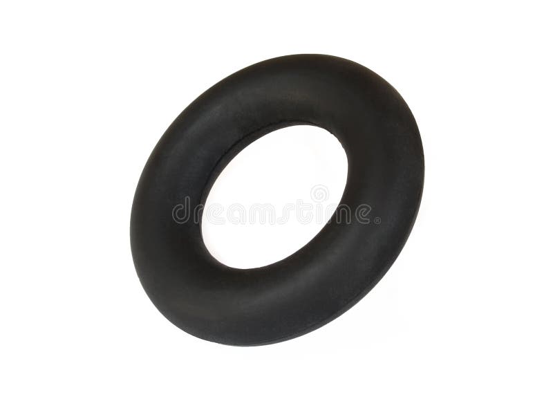 Black Rubber Expander Grip in Ring Shape Isolated on White Background ...