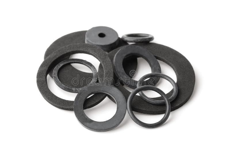 Black Rubber Gaskets and Washers Stock Photo - Image of plumbing, round ...
