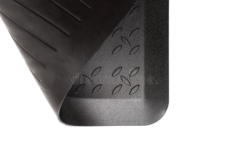 Black Rubber Mat with Folded Edge. Stock Image - Image of auto, rough ...