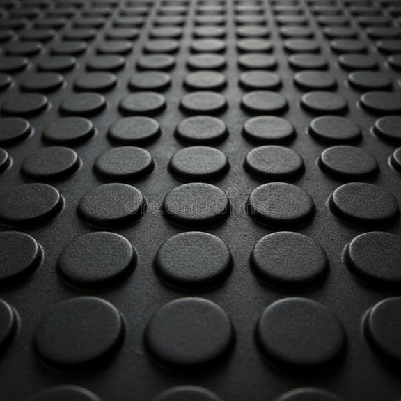 Black Rubber Mat with a Repetitive Pattern of Raised Circular Bumps ...