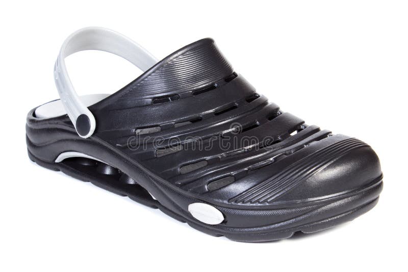 Black Rubber Slippers, for Use at Work and on Vacation Stock Image ...