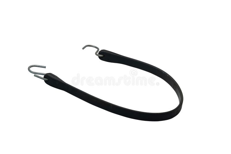 Black Rubber Tarp Strap Isolated on a White Background Stock Photo ...