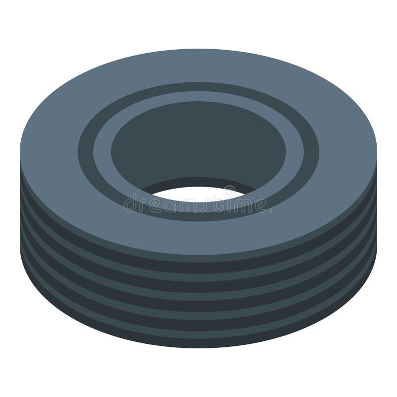 Black Rubber Tire Lying in Horizontal Position Stock Illustration ...