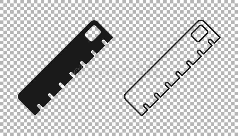 Black Ruler Icon Isolated on Transparent Background. Straightedge ...