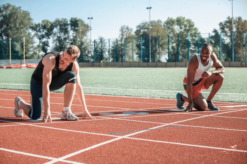 A Handsome Black Man Runner at the Start Stock Image - Image of ...