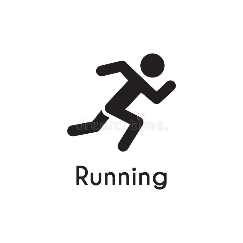 Black Running Person Icon Design Stock Illustration - Illustration of ...