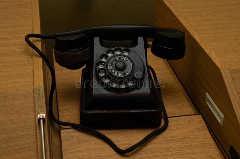 Black Russian Made Phone on Brown Wood Stock Photo - Image of nostalgia ...