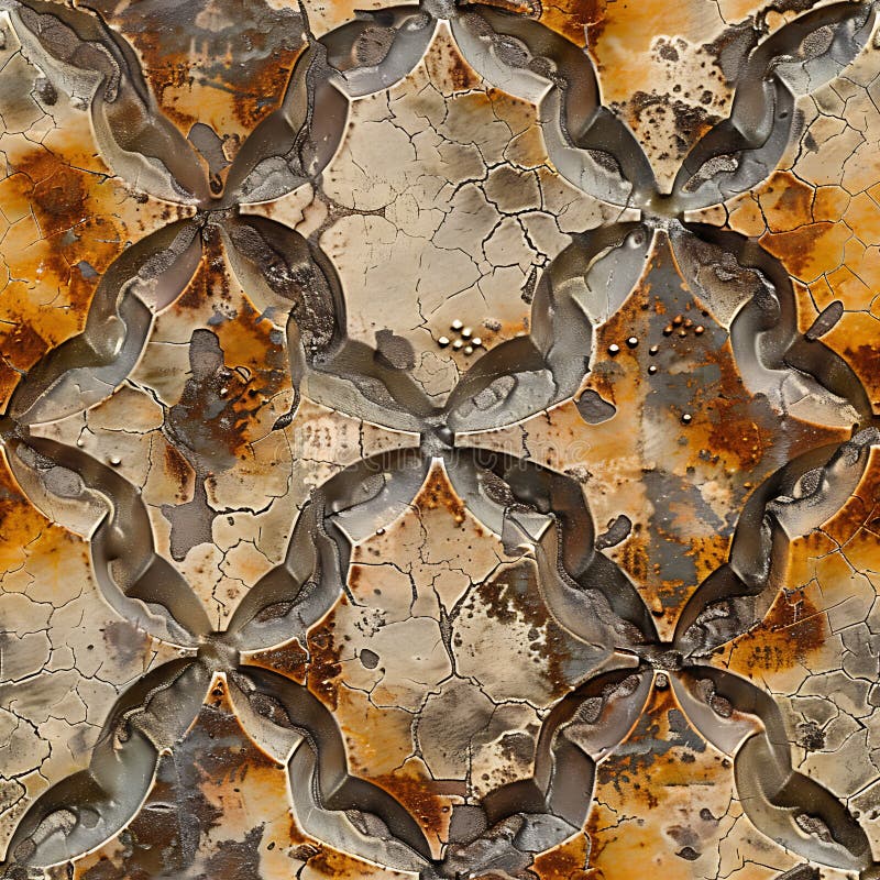 Black, Rust and Ivory Ceramic Tiles Seamless Stock Illustration ...