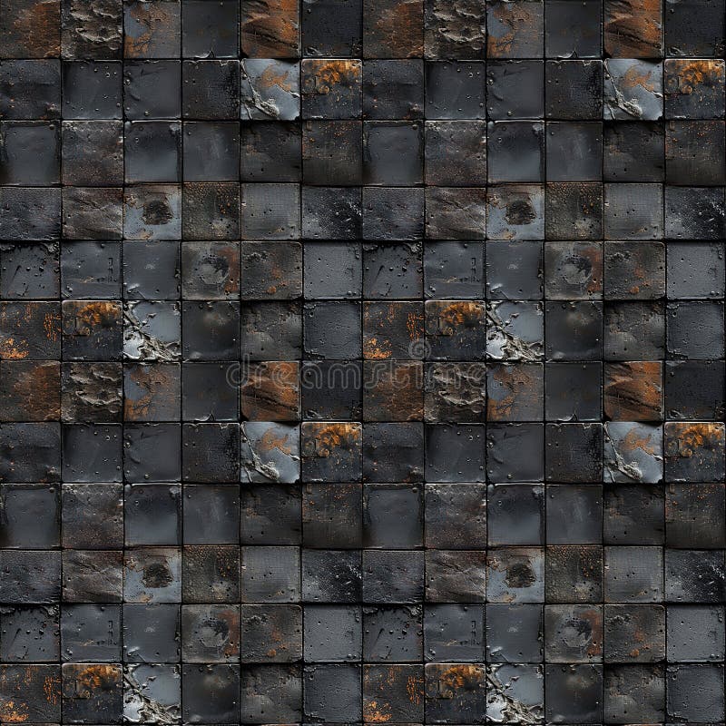 Black and Rust Tile Wall Pattern Stock Illustration - Illustration of ...