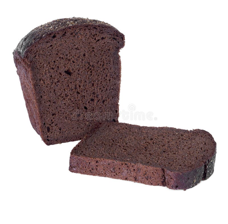 Black Rye Bread Isolated on a White Background Stock Image - Image of ...