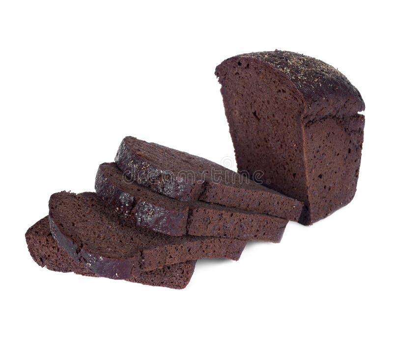 Black Rye Bread Isolated on a White Background Stock Image - Image of ...