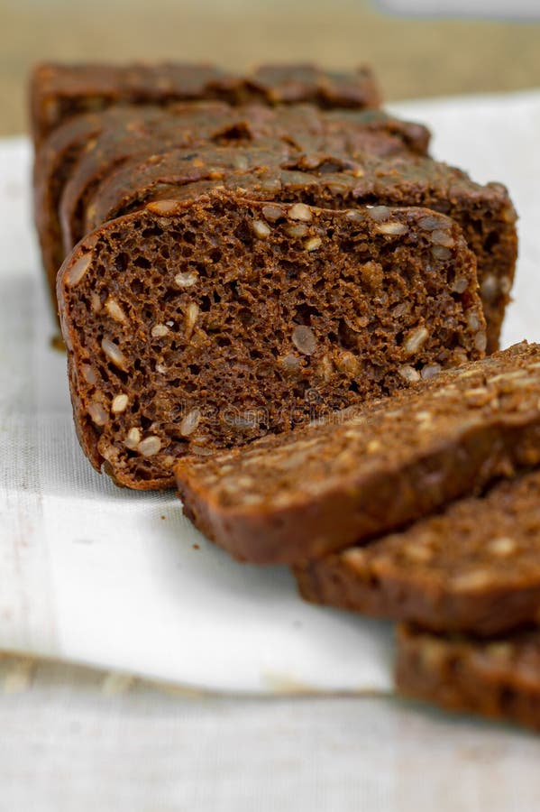 Black rye bread with seeds stock image. Image of baking - 281863805