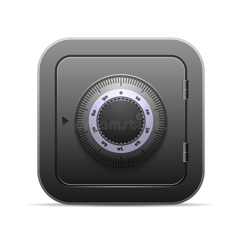Black safe with coded lock stock vector. Illustration of password ...