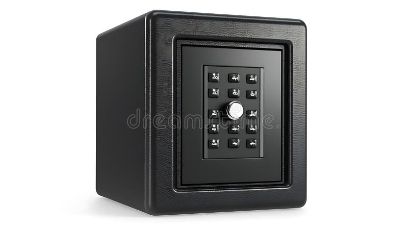 A Black Safe with a Keypad on the Front Stock Illustration ...