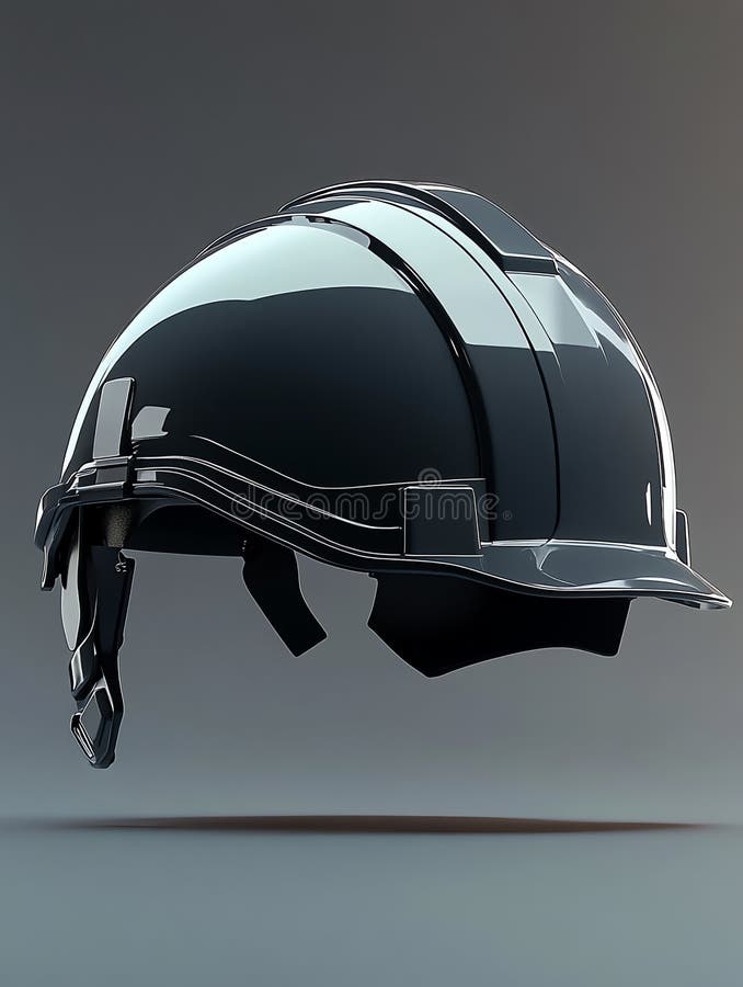 Black Safety Helmet, Hard Hat for Industrial Construction, Protective ...