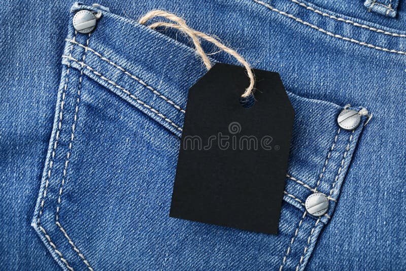 Tag with jeans stock photo. Image of cloth, jeans, package - 130997508
