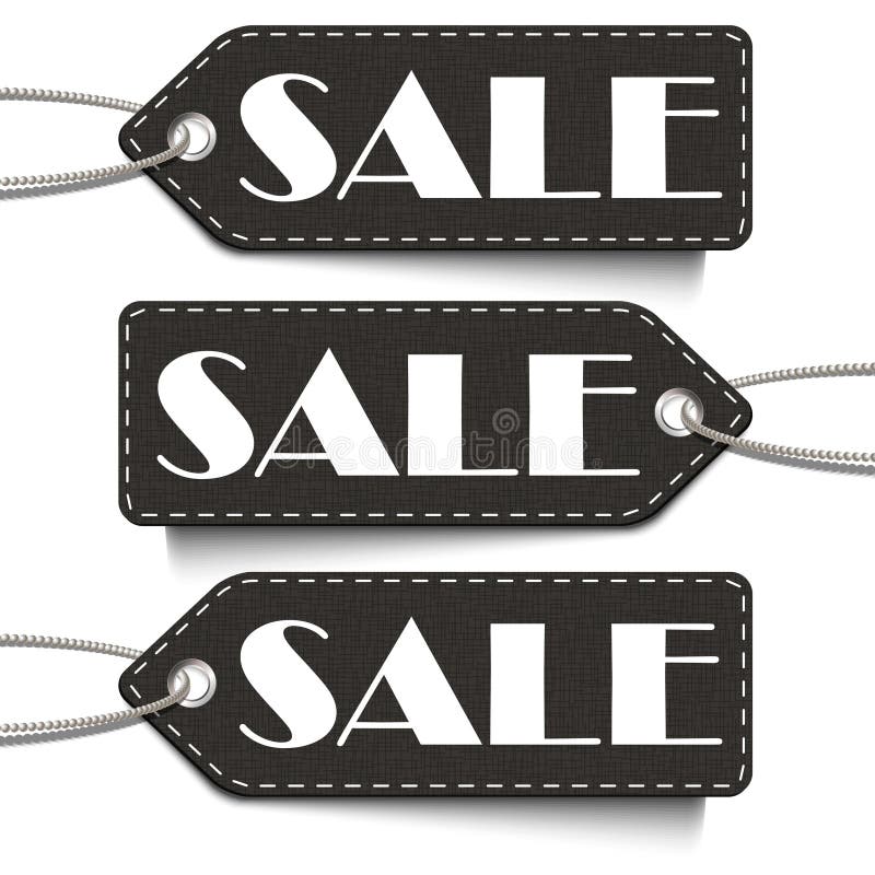 Black Sale Tags Set. Tags of Sale Isolated on the White Background ...