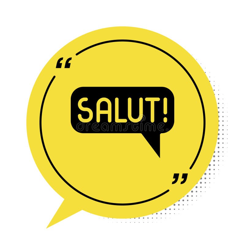Black Salut in Different Languages Icon Isolated on White Background ...