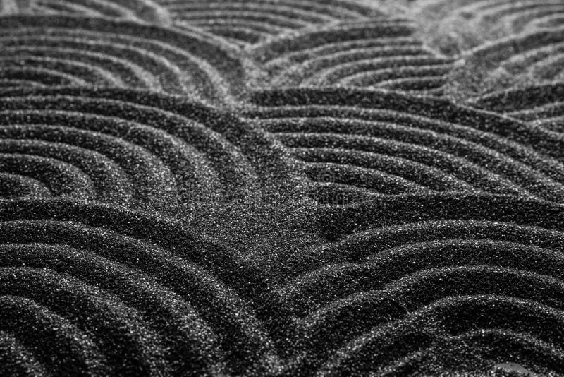 Black Sand with Beautiful Pattern. Zen Concept Stock Image - Image of ...