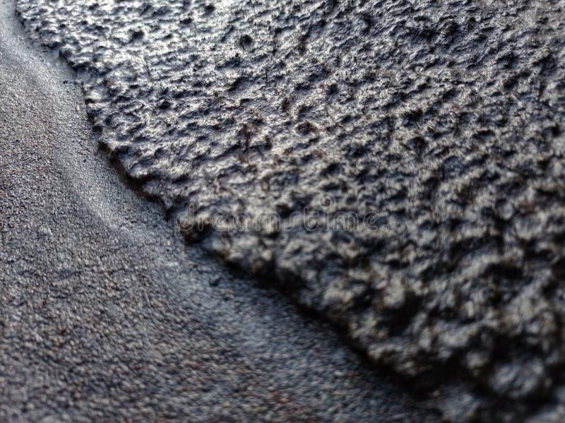 The Black Sand on the River Forms a Unique Texture Stock Image - Image ...