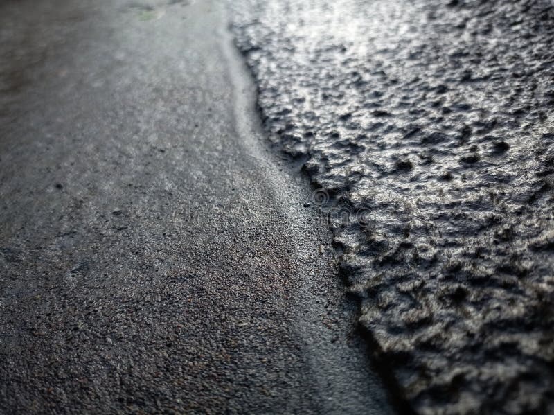 The Black Sand on the River Forms a Unique Texture Stock Photo - Image ...