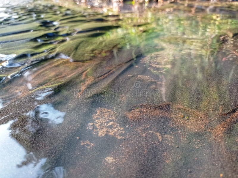 The Black Sand on the River Forms a Unique Texture Stock Photo - Image ...