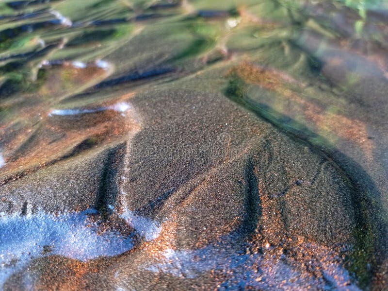 The Black Sand on the River Forms a Unique Texture Stock Photo - Image ...