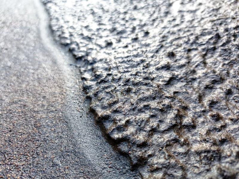 The Black Sand on the River Forms a Unique Texture Stock Photo - Image ...