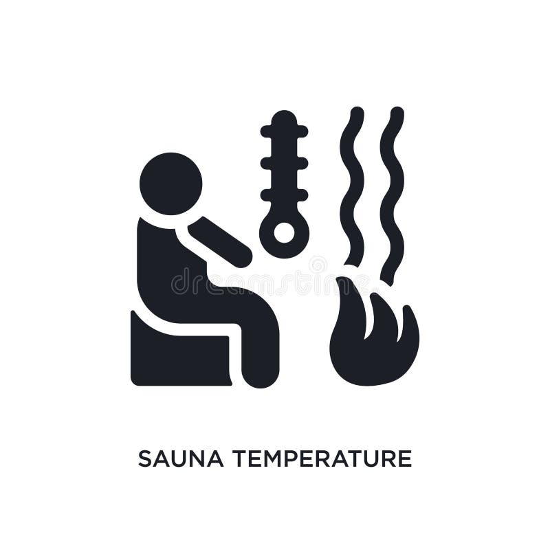 Black Sauna Temperature Isolated Vector Icon. Simple Element ...