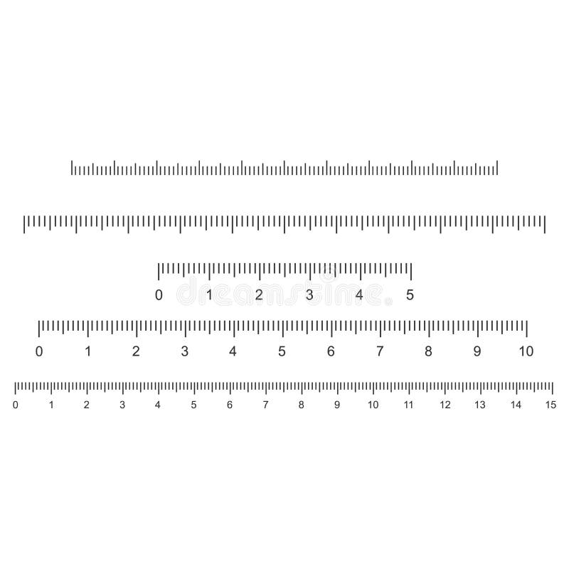 Black Scale for Rulers. Different Units of Measurement Stock ...