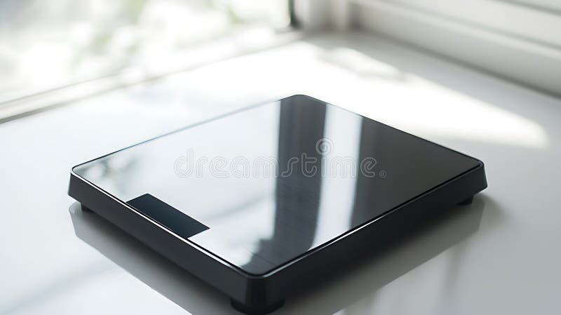 A Black Scale Sits on a White Surface Stock Image - Image of wireless ...