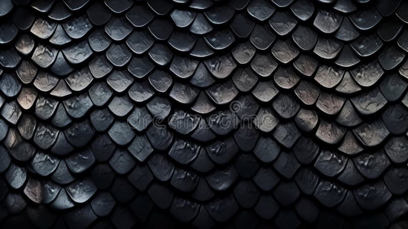 Black Scales. Dragon, Snake, Lizard Scale Pattern Stock Illustration ...