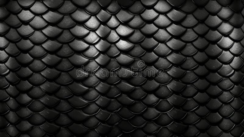 Black Scales. Dragon, Snake, Lizard Scale Pattern Stock Illustration ...