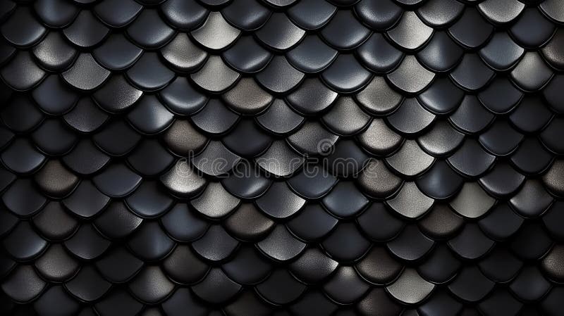 Black Scales. Dragon, Snake, Lizard Scale Pattern Stock Illustration ...