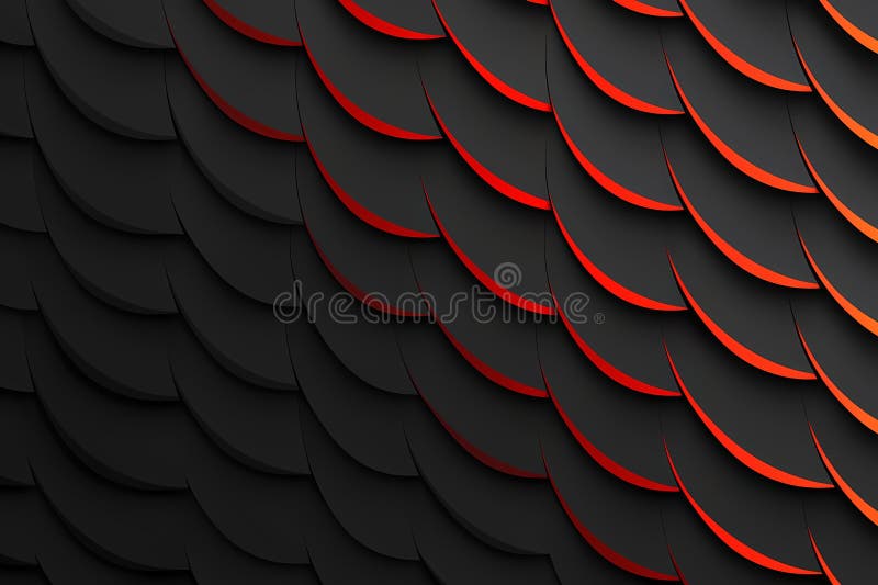 Black Scales Pattern Abstract Background with Red Neon Lights ...
