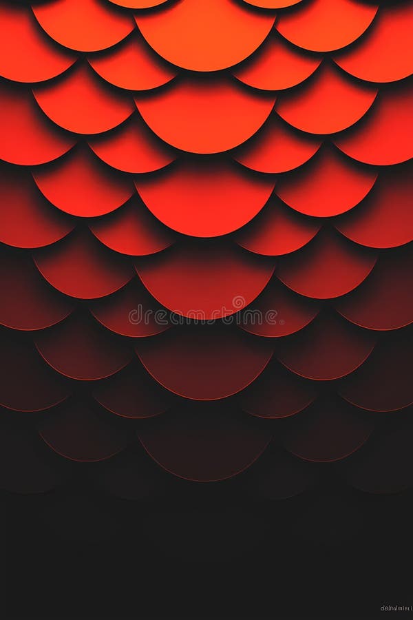 Black Scales Pattern Abstract Background with Red Neon Lights ...