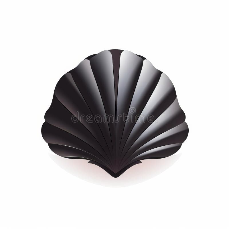 Vibrant Color Gradients: a Stylized Black Shell on a White Background ...