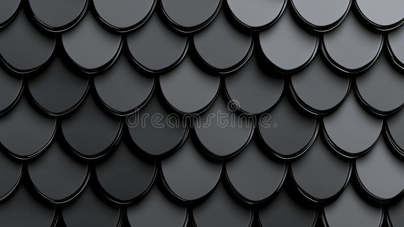 Black Scalloped Tile Pattern with Glossy Finish Stock Illustration ...