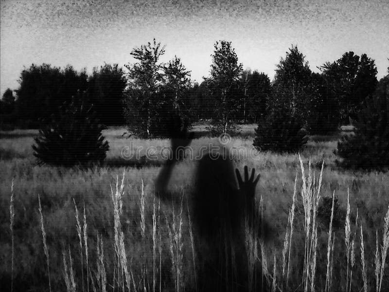 A Black Scary Figure among the Trees Stock Photo - Image of trees ...