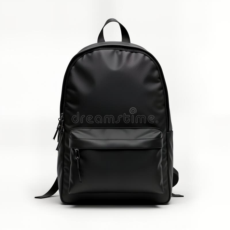 Black School Backpack Mockup on White Background. Stylish Accessory for ...