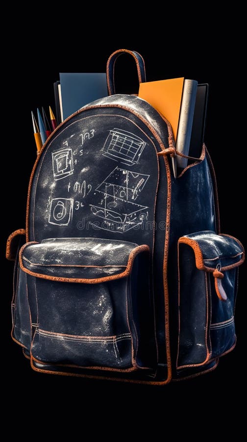 Black School Backpack, Painted with Chalk, Generative AI. Stock ...