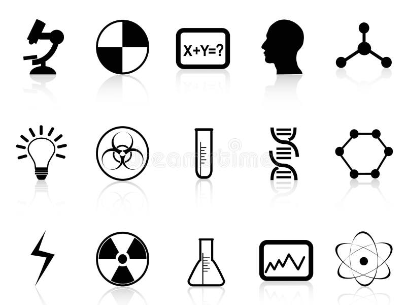 Science, Biology, Physics and Chemistry Icon Set Stock Vector ...